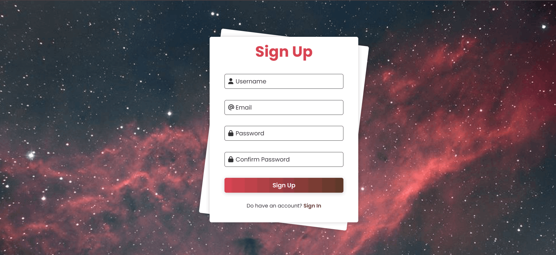 Animated login page