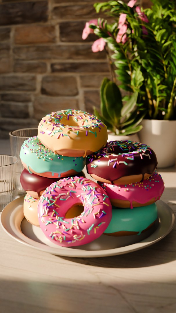 Realistic 3D Donuts Model